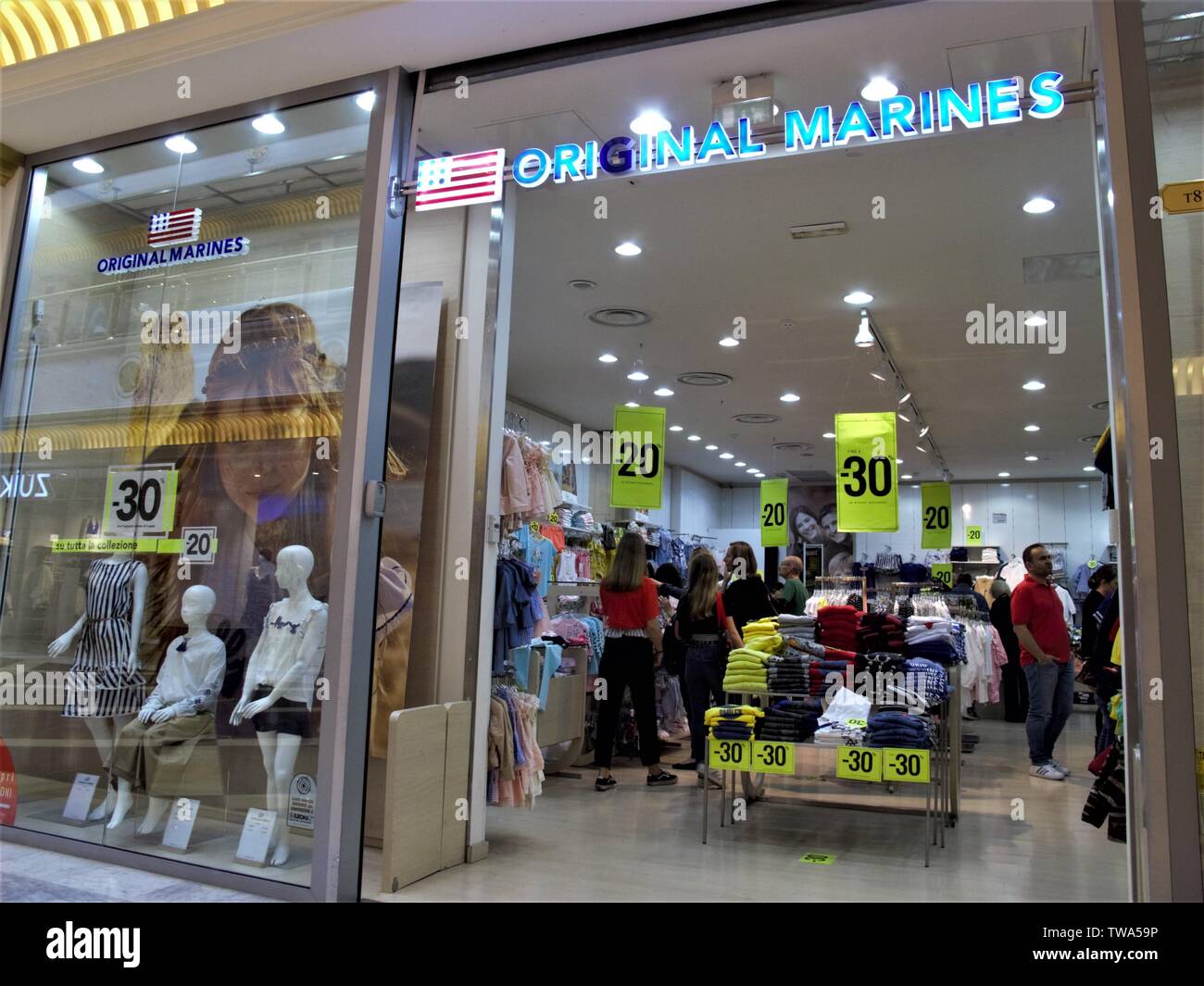 ORIGINAL MARINES FASHION STORE ENTRANCE IN EUROMA 2 SHOPPING CENTER IN ...