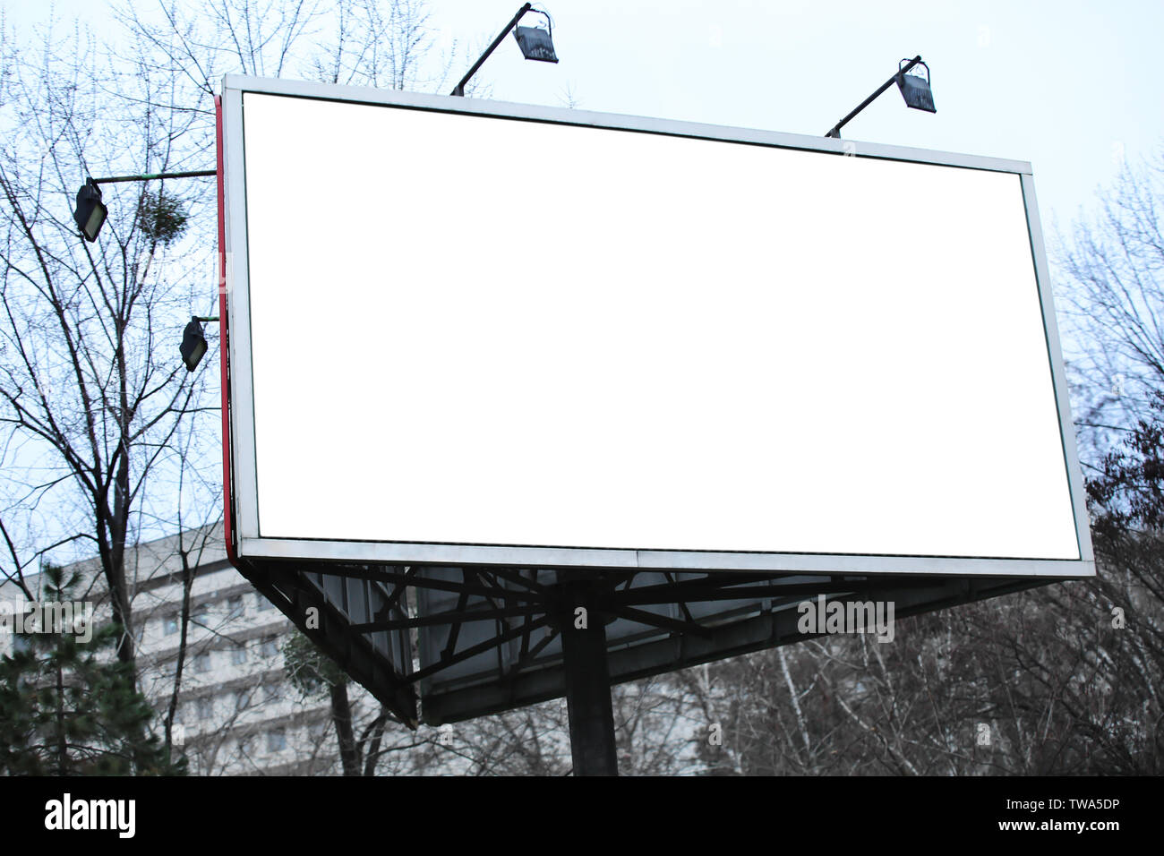 Blank advertising board on city street Stock Photo - Alamy