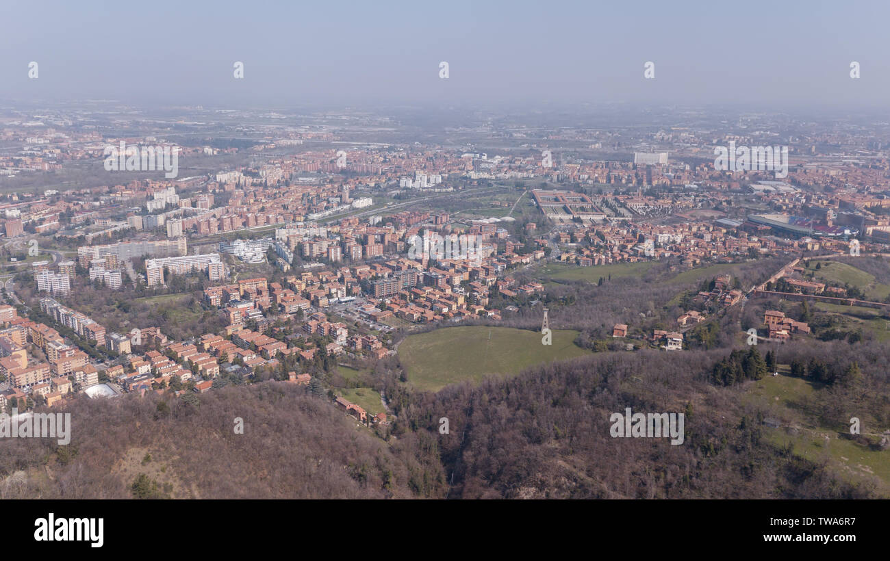Italy Bologna city landscape aerial view Stock Photo - Alamy