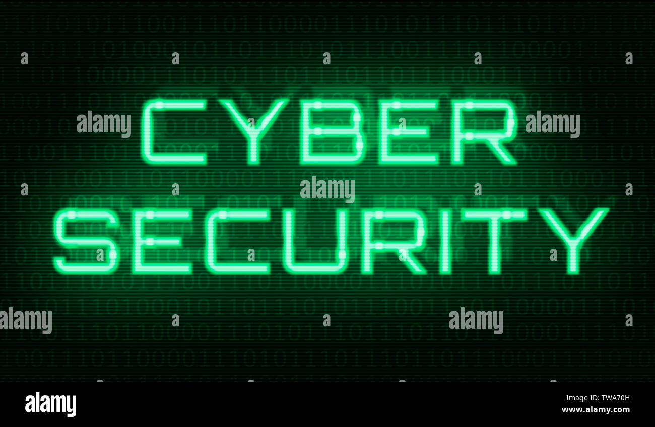 Binary code with the words Cyber security in the center Stock Photo - Alamy