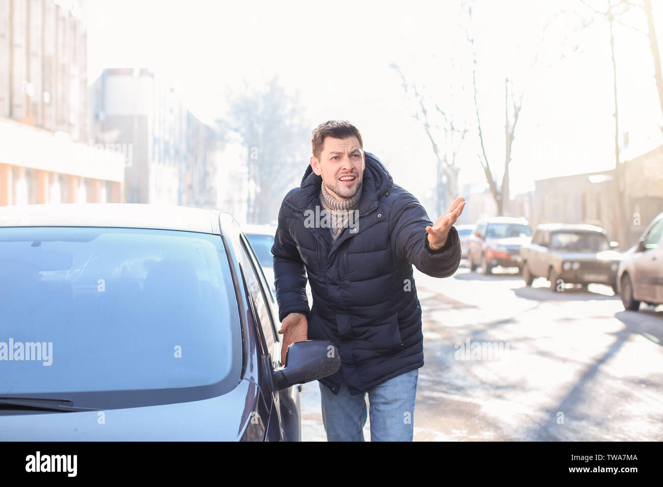 Business man stuck in traffic jam hi-res stock photography and images ...
