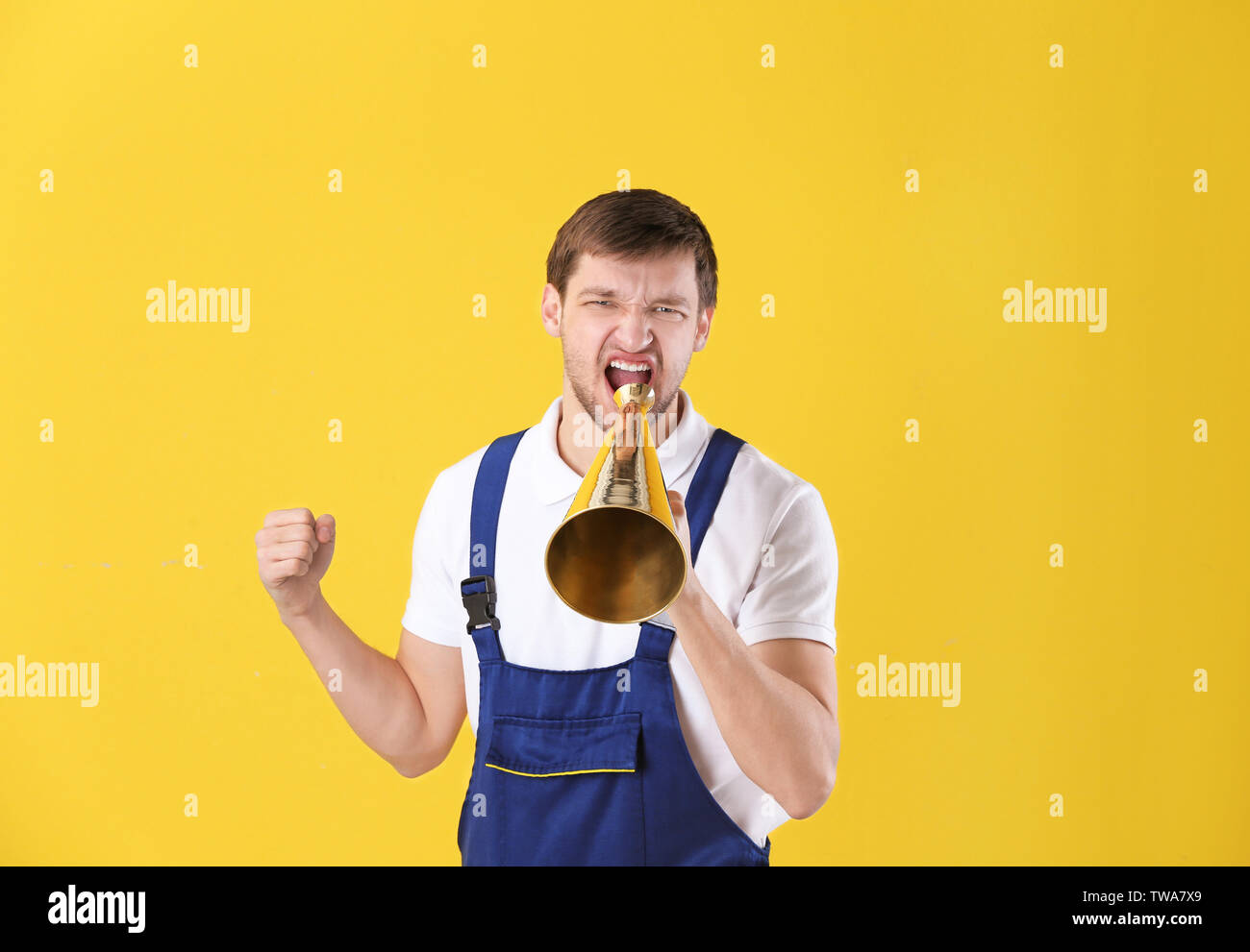 Activist riot megaphone shouting loudspeaker hi-res stock photography ...