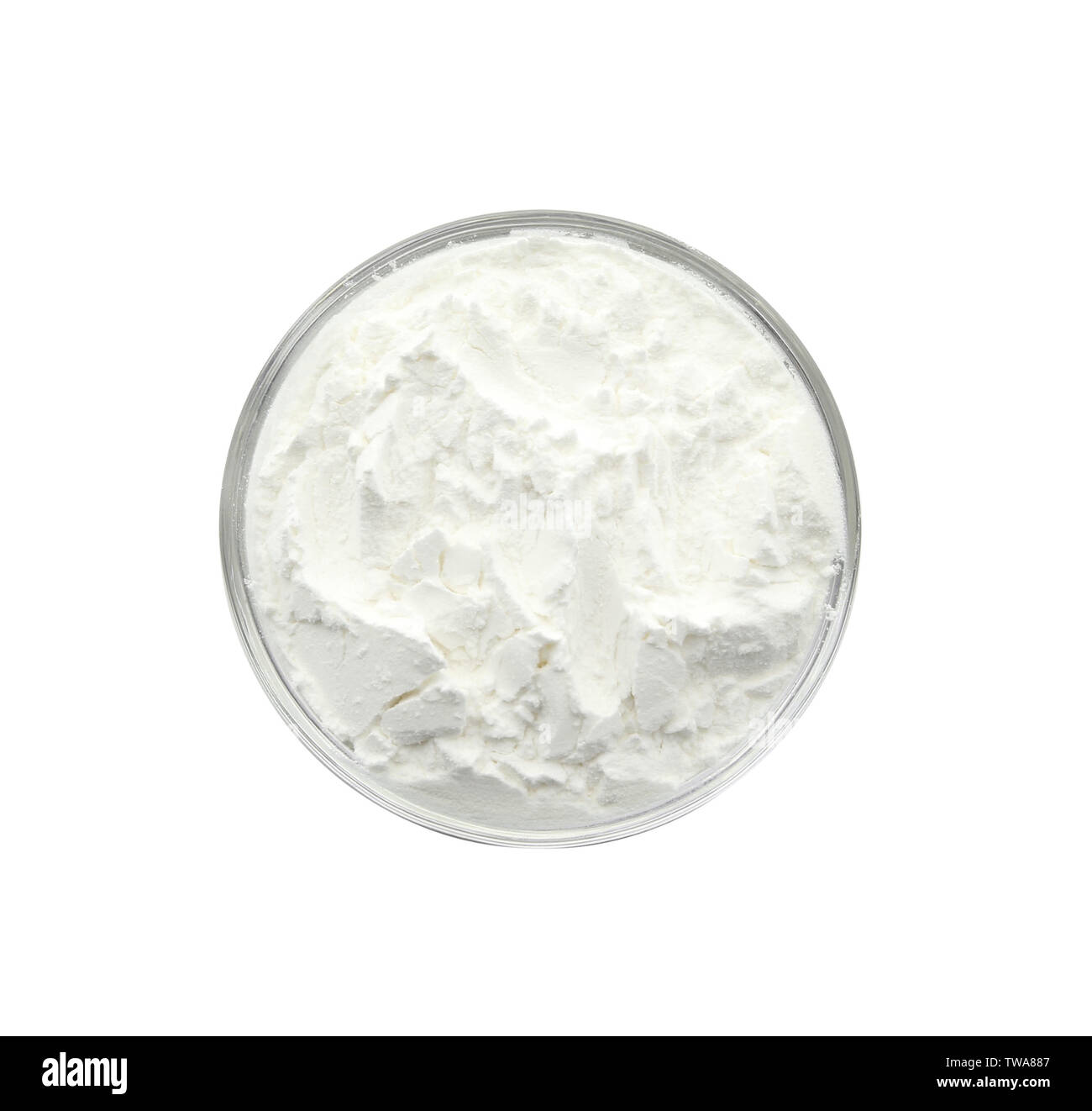 Bowl with corn starch on white background Stock Photo - Alamy