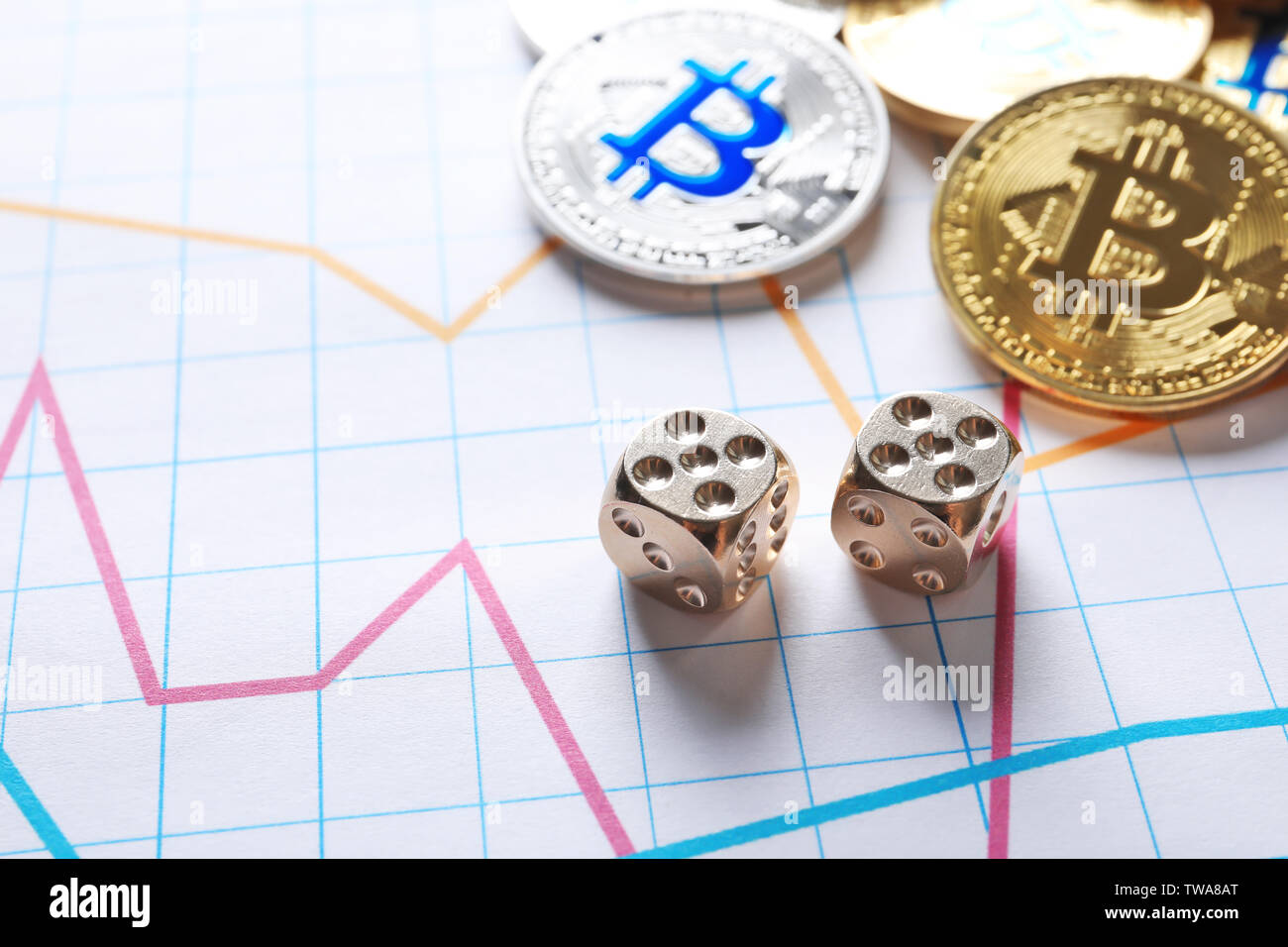 Dice on financial chart hi-res stock photography and images - Alamy