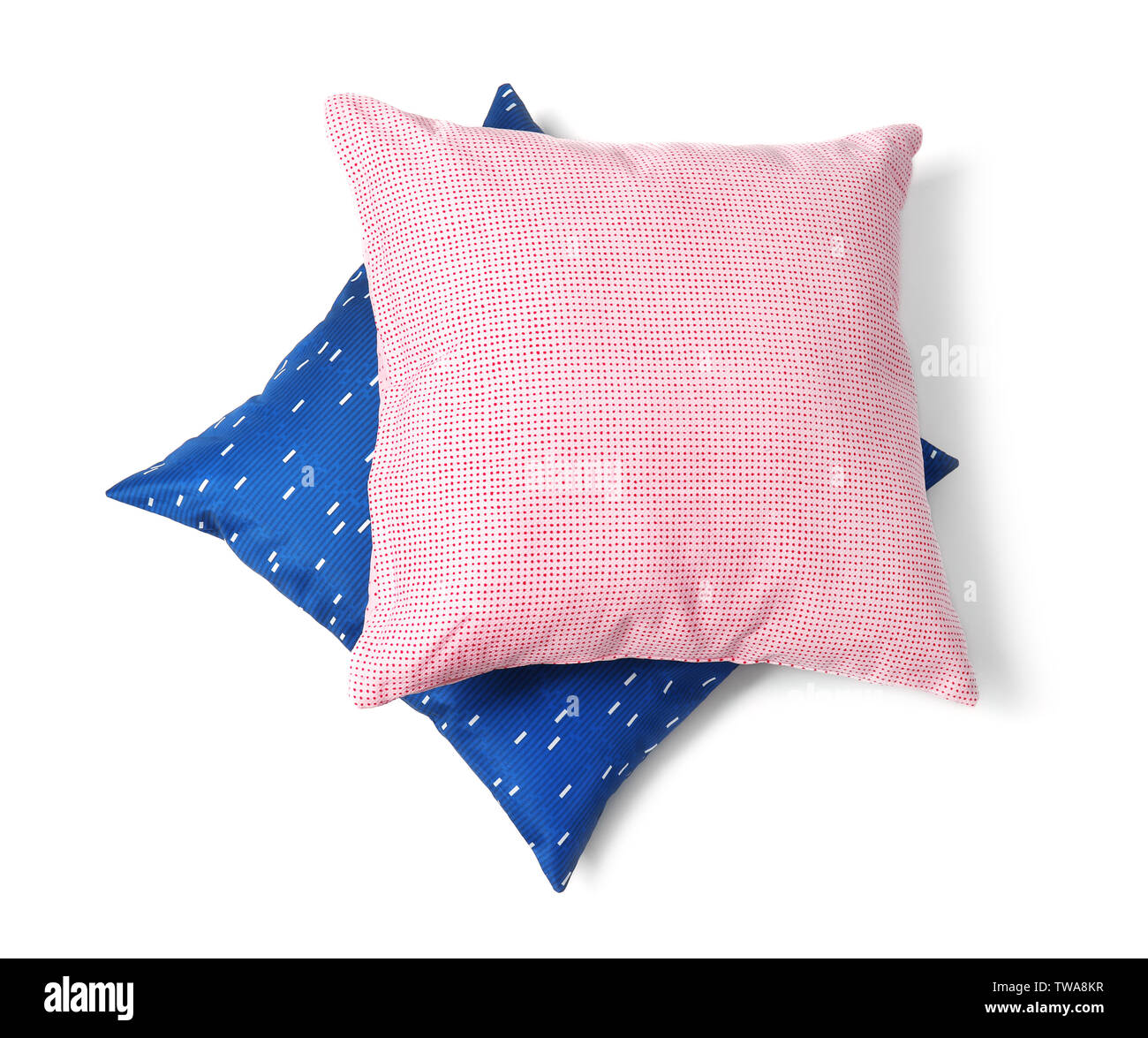 Soft decorative pillows on white background Stock Photo - Alamy