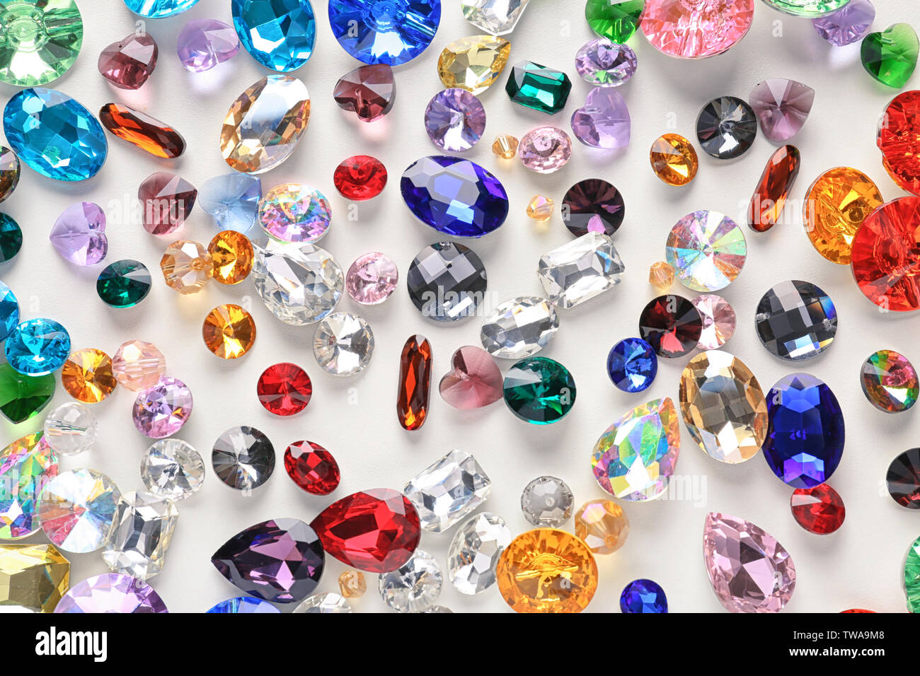 Colorful precious stones for jewellery on white background Stock Photo ...