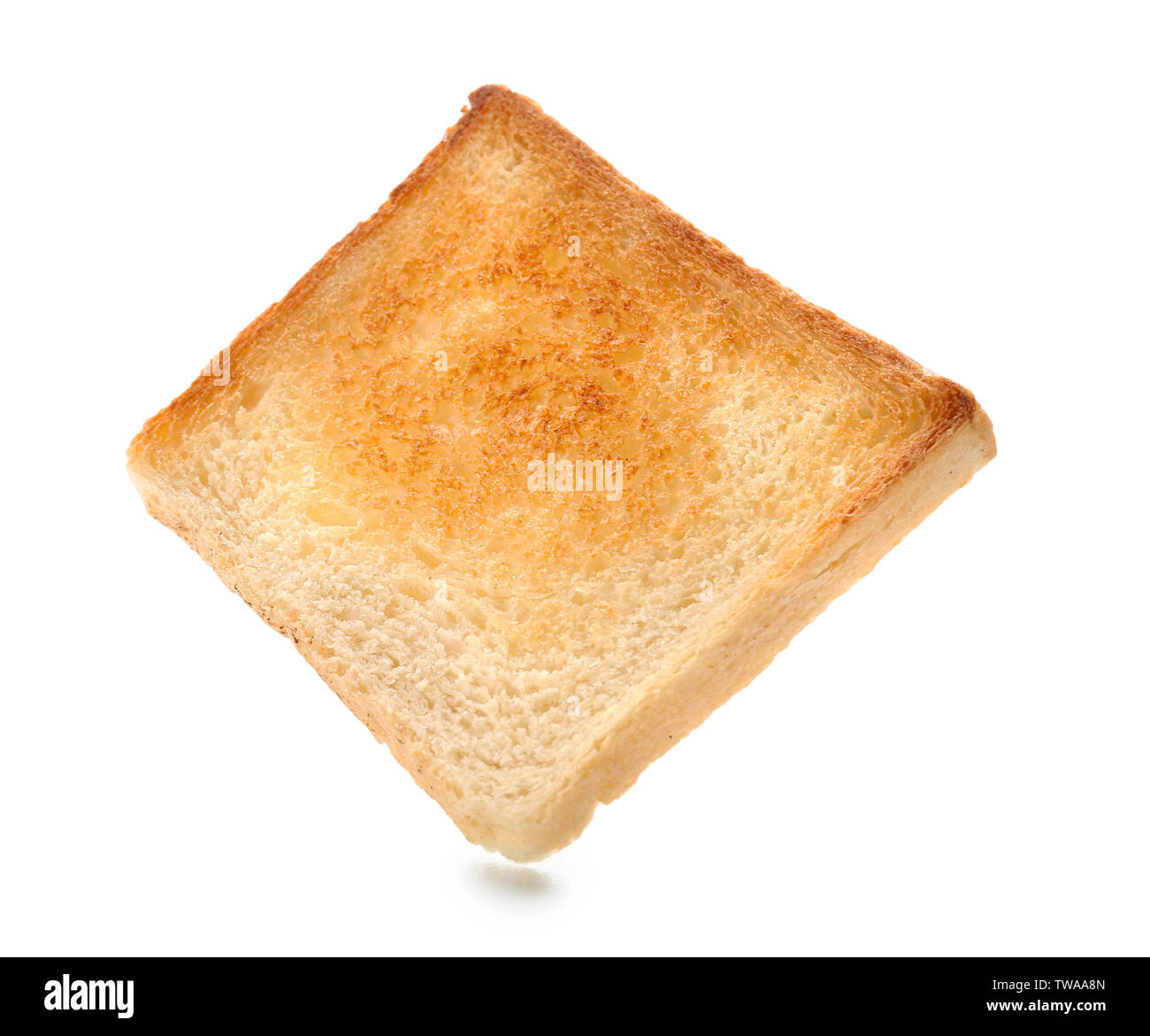 Toasted bread on white background Stock Photo - Alamy