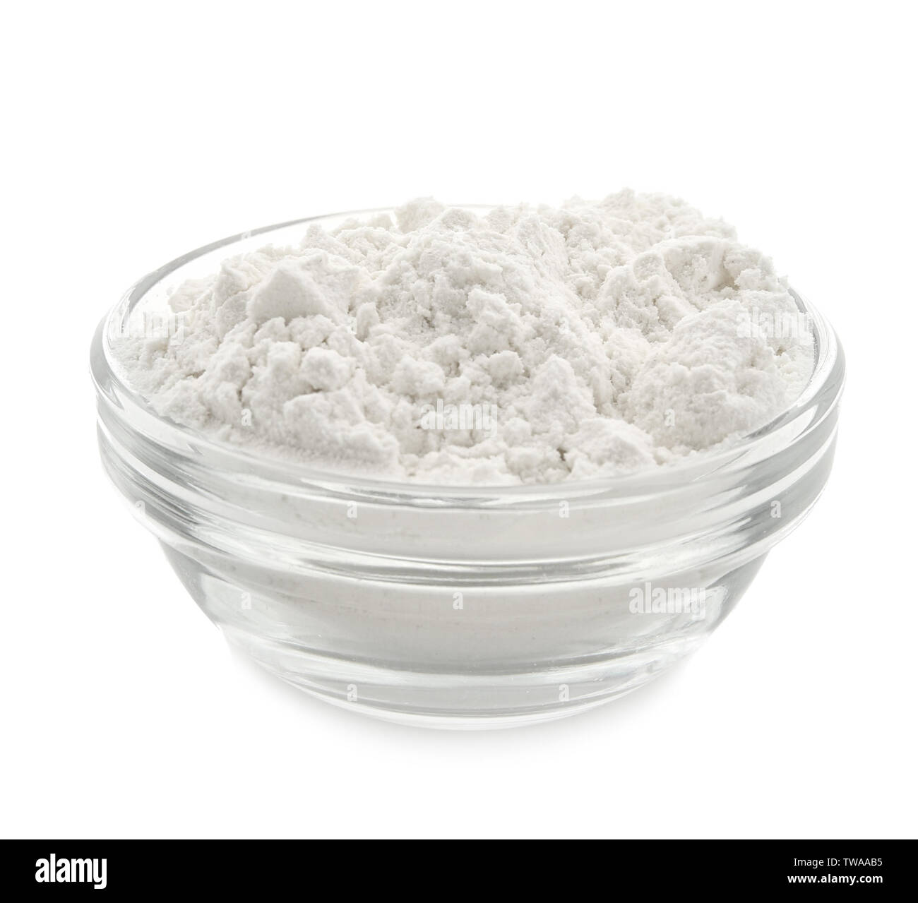 Bowl with corn starch on white background Stock Photo - Alamy