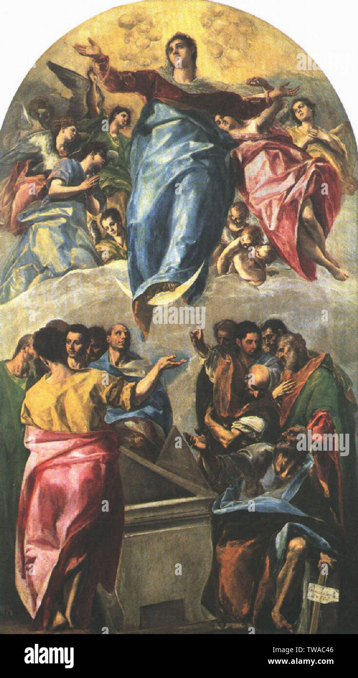 Doménikos Theotokópoulos a.k.a El Greco - Assumption Virgin 1577 Stock ...