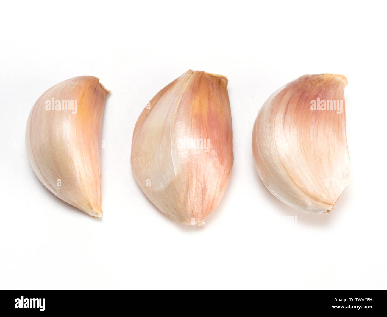 Garlic in the peel on a white background Stock Photo - Alamy
