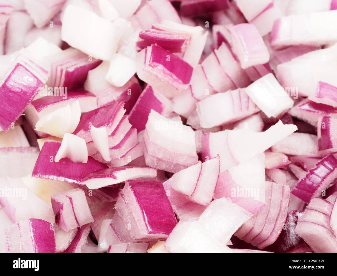 Chopped red onion. Macro Stock Photo - Alamy