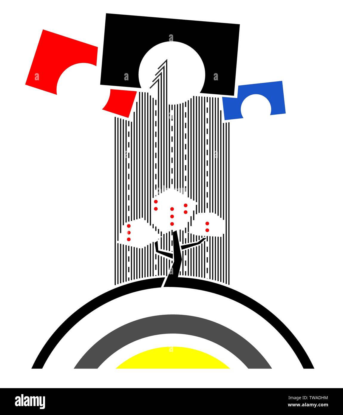 Tree in walkway Cut Out Stock Images & Pictures - Alamy