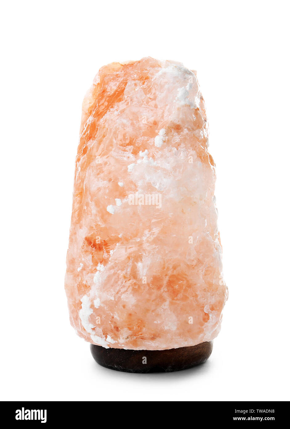 Himalayan salt lamp on white background Stock Photo - Alamy