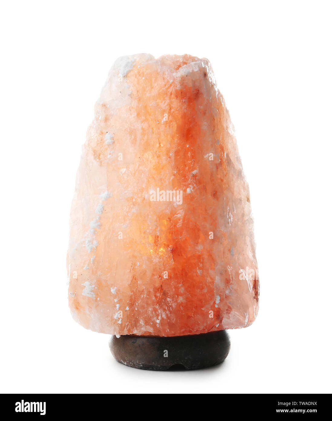 Himalayan salt lamp on white background Stock Photo - Alamy