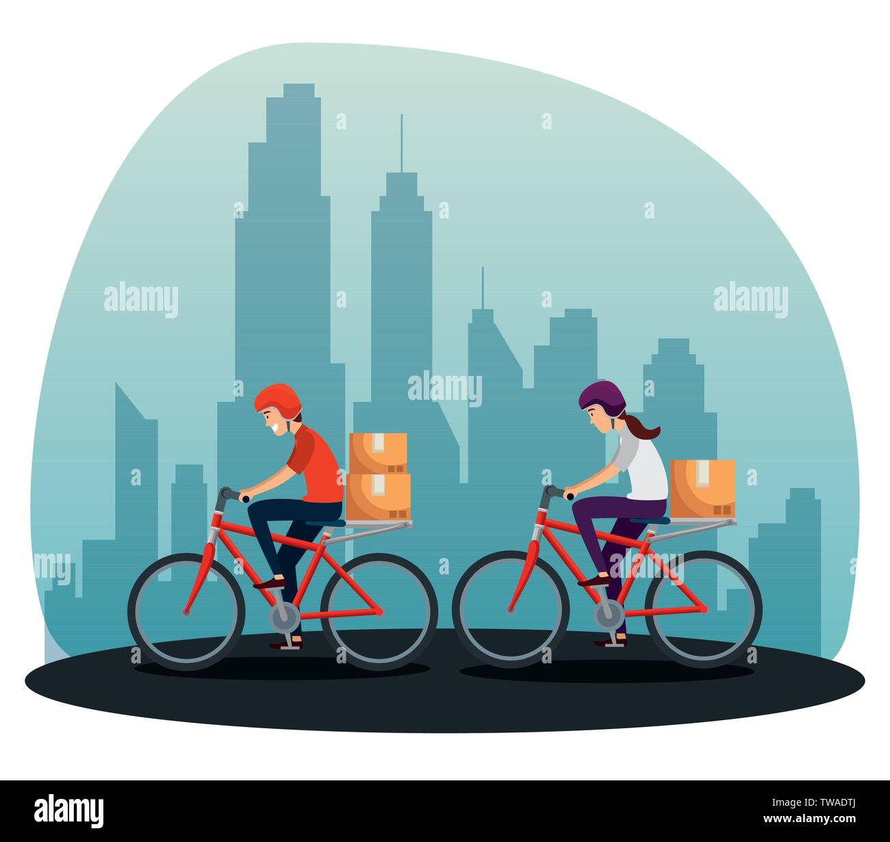 Man carrying bicycle his Stock Vector Images - Alamy