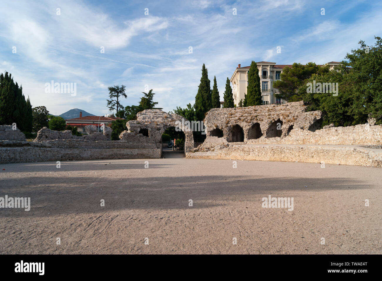 Roman Amphitheatre ruins, Cimiez Gallo-Roman archaeological site, Nice ...