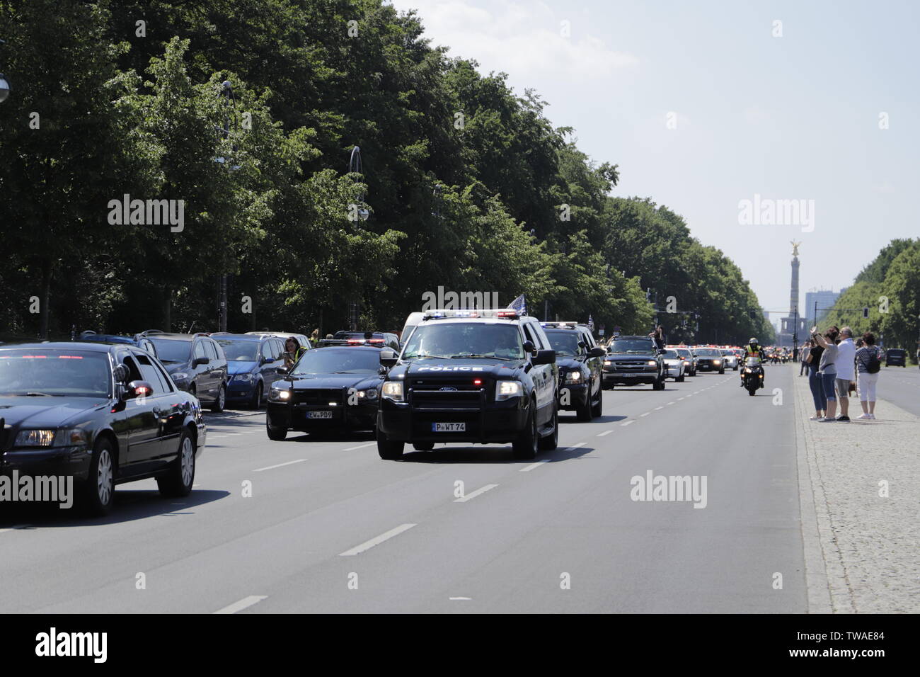 Police cars in a procession in Berlin, Germany Stock Photo - Alamy