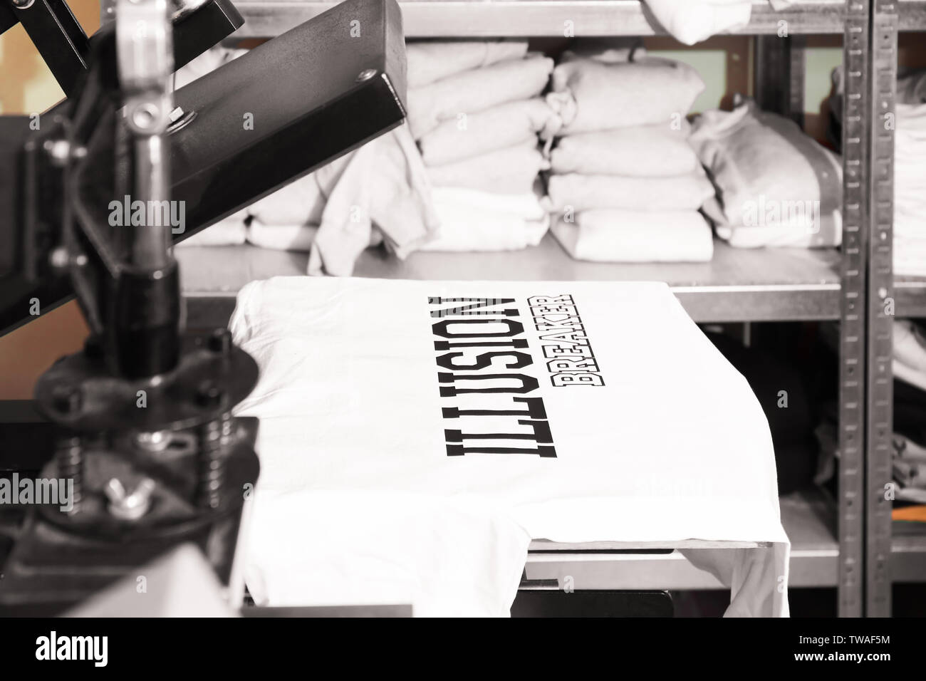 T shirt printing machine hi-res stock photography and images - Alamy