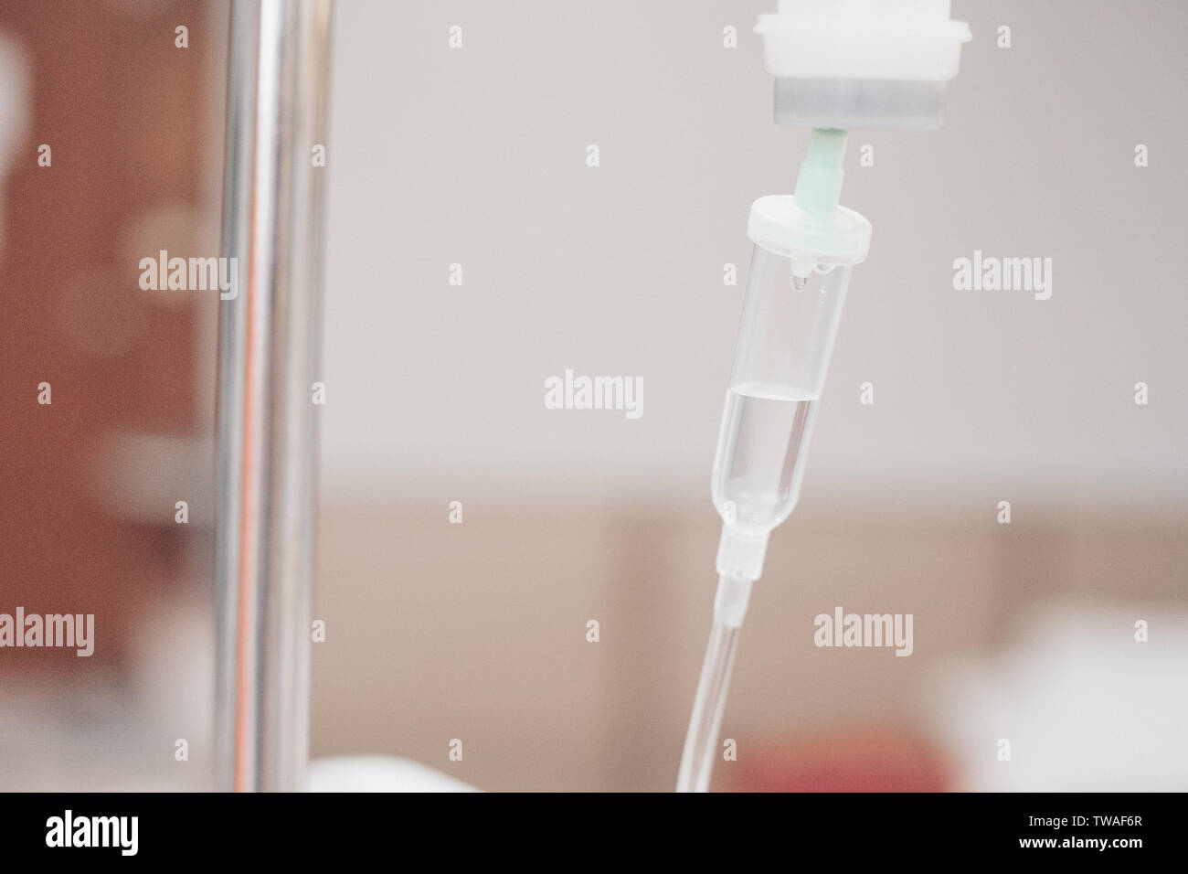 Dropper on hand. Medical instrument dropper and hand of the person ...