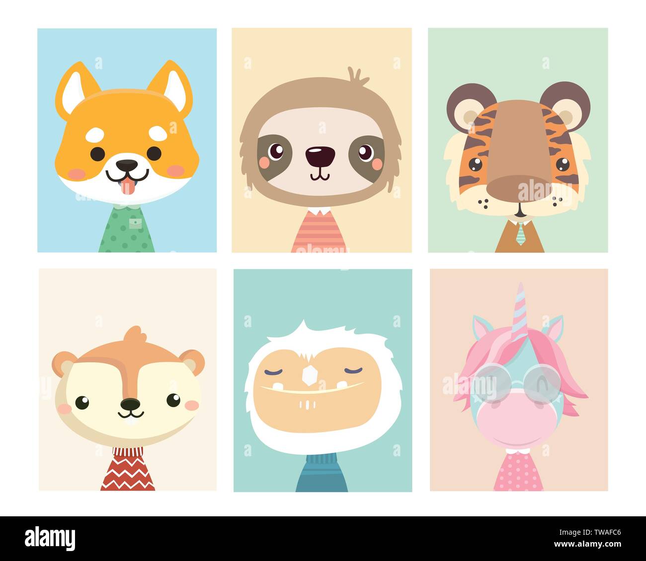 Animal posters for nursery.Can used for greeting cards Stock Vector ...