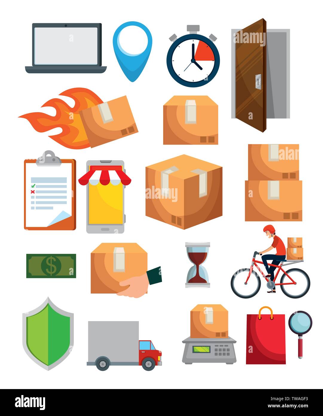 Delivering package door Cut Out Stock Images & Pictures - Alamy