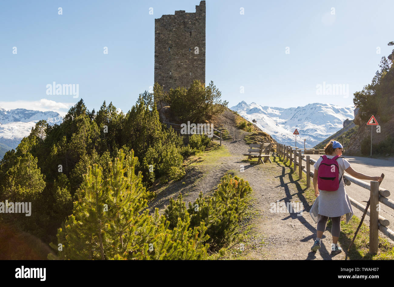 Alpine panorama in Italy, Valtellina Stock Photo - Alamy