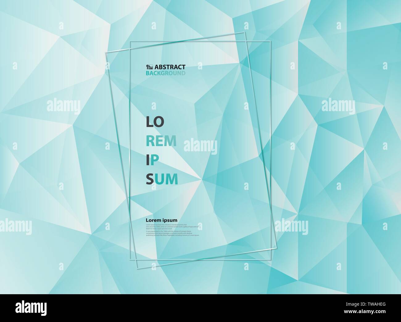 Abstract blue ice polygonal triangle geometric pattern design ...