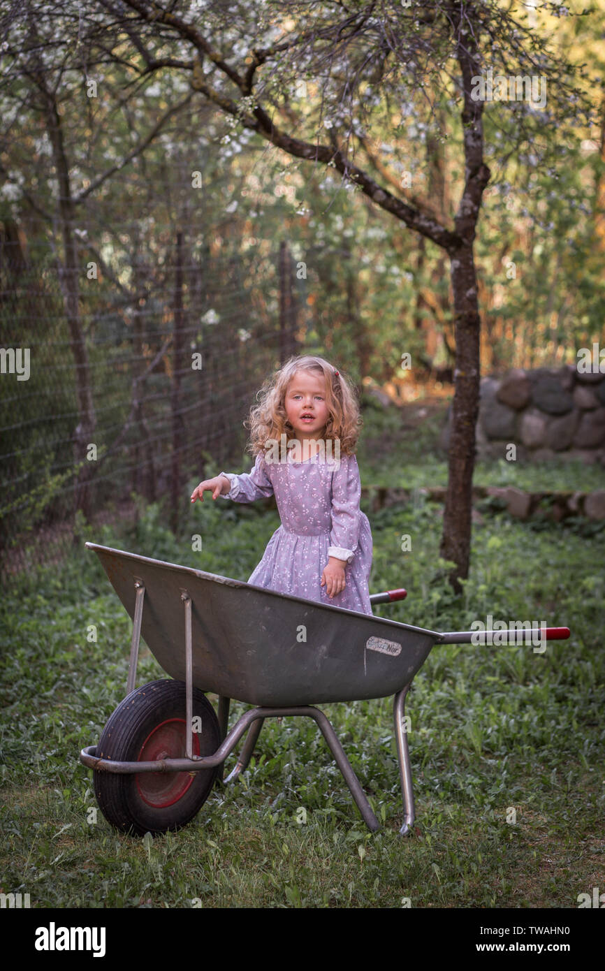 Beautiful toddler girl, looking like a fairy tale princess, with curly ...