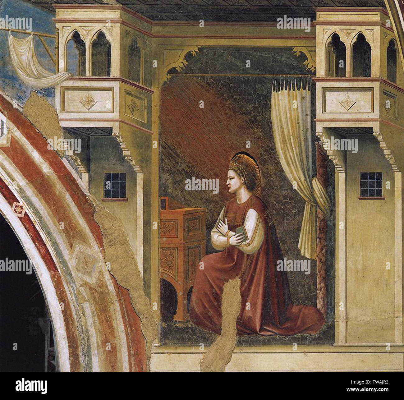 Giotto di Bondone - Annunciation Virgin Receiving Message 1306 Stock ...