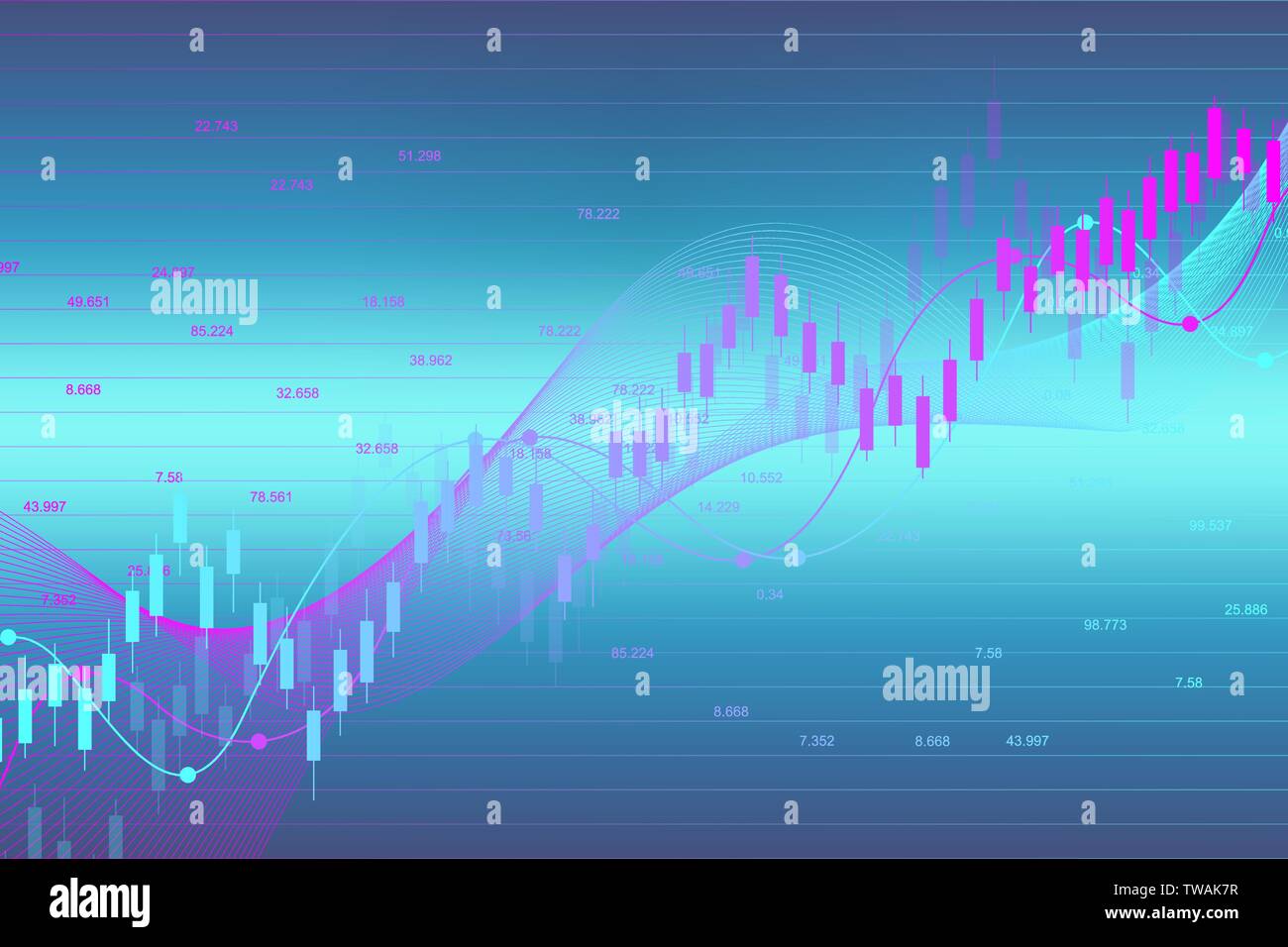 Stock market graph or forex trading chart for business and financial ...