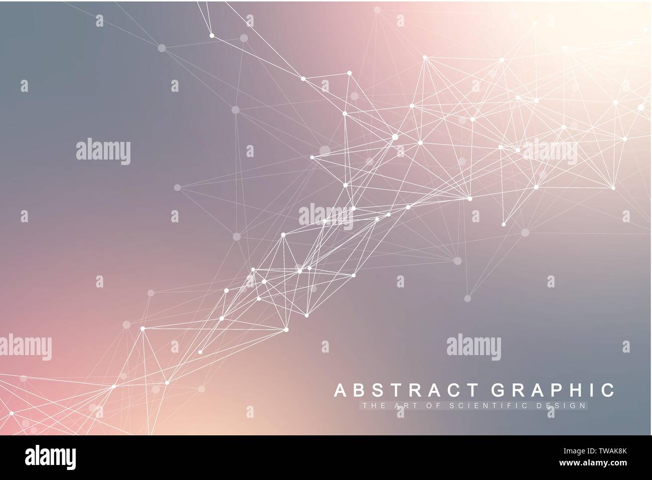 Abstract plexus background with connected lines and dots. Molecule and ...