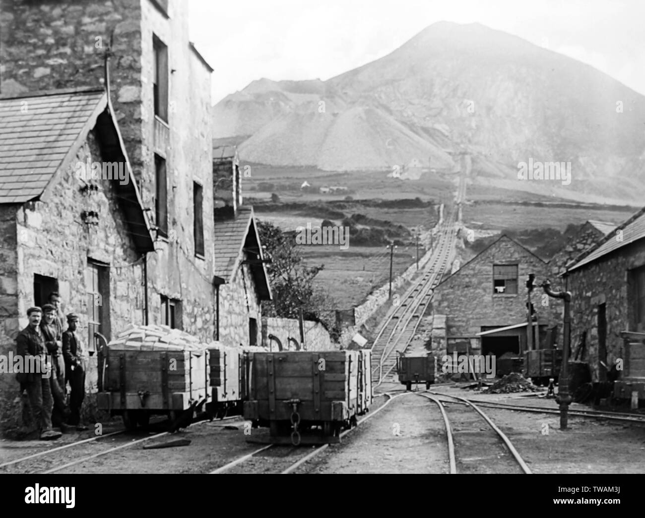 Stone quarry inclined plane railway Stock Photo - Alamy