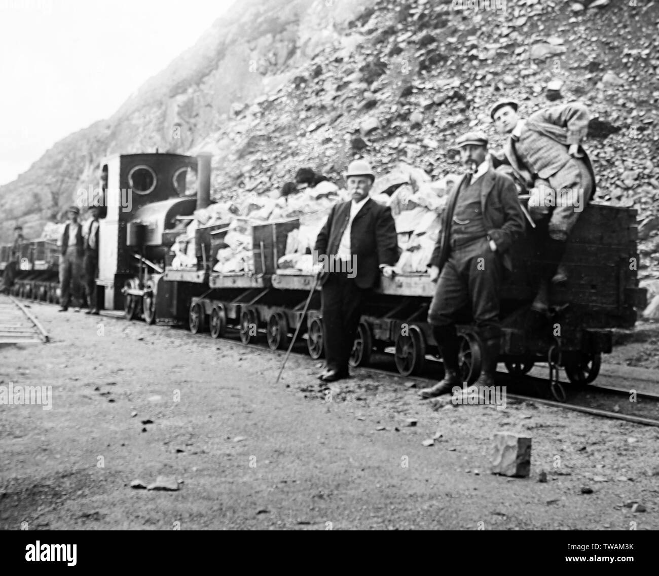 Stone quarry railway train Stock Photo - Alamy