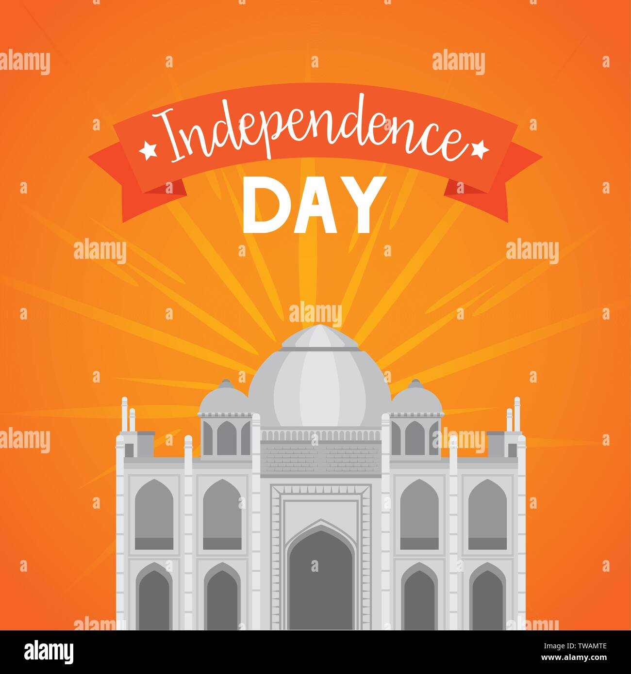 india poster with taj mahal and ribbon Stock Vector Image & Art - Alamy