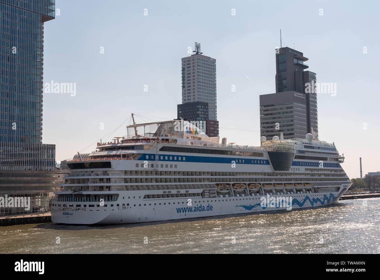 Rotterdam, Netherlands - April 18, 2019 : Aidamar cruise ship from the ...