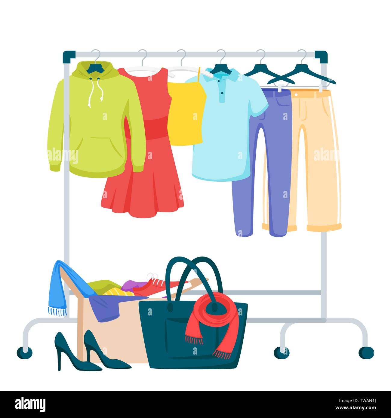 Second hand clothes accessories Stock Vector Images - Alamy