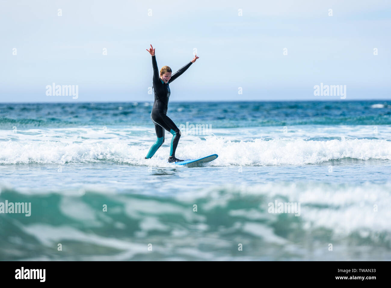 Woman wetsuit winter hi-res stock photography and images - Alamy