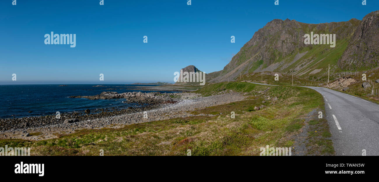 The road to Bo in Vesteralen, Norway Stock Photo - Alamy