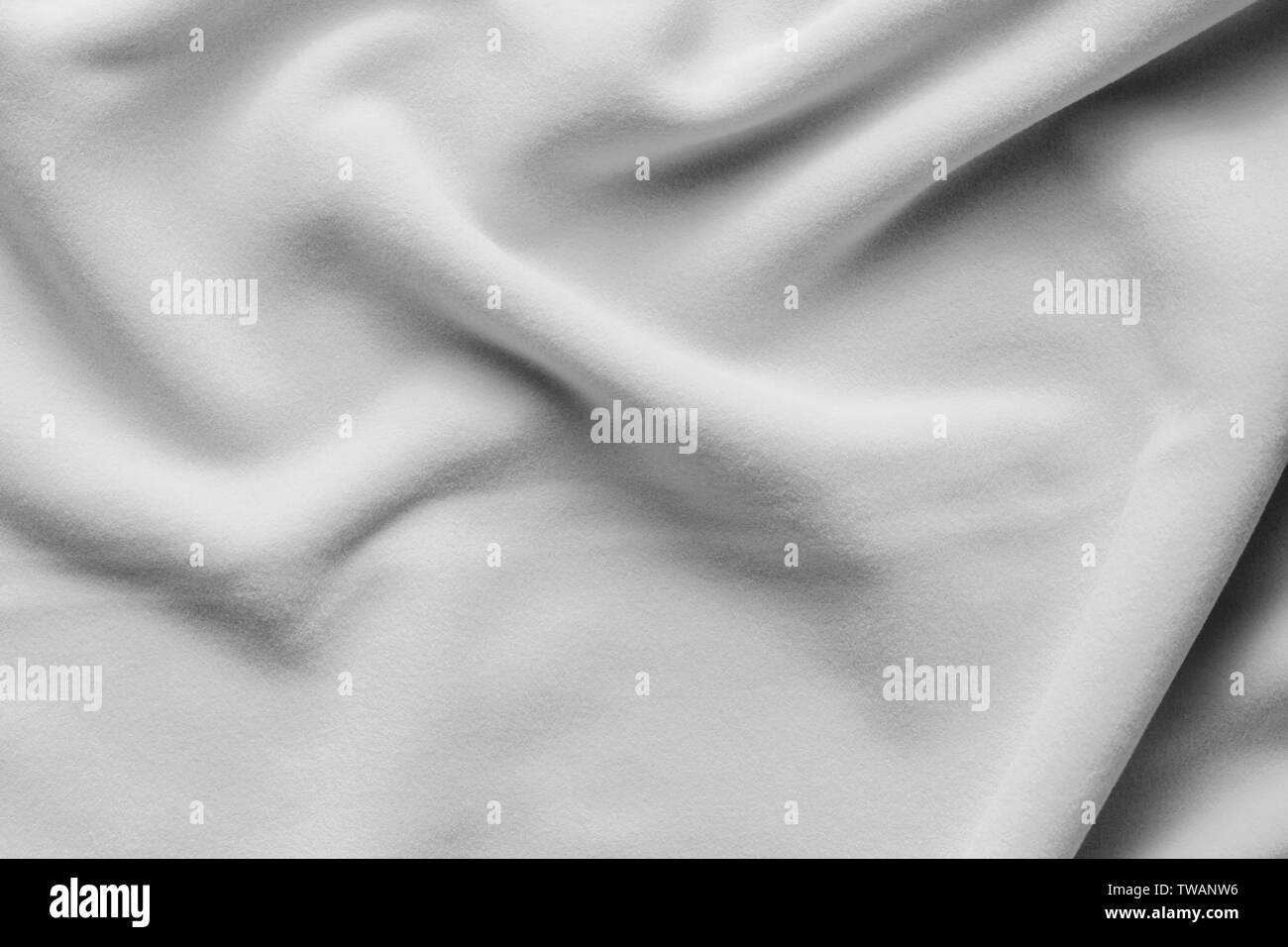 Background texture of white fleece sheet, soft napped insulating fabric ...