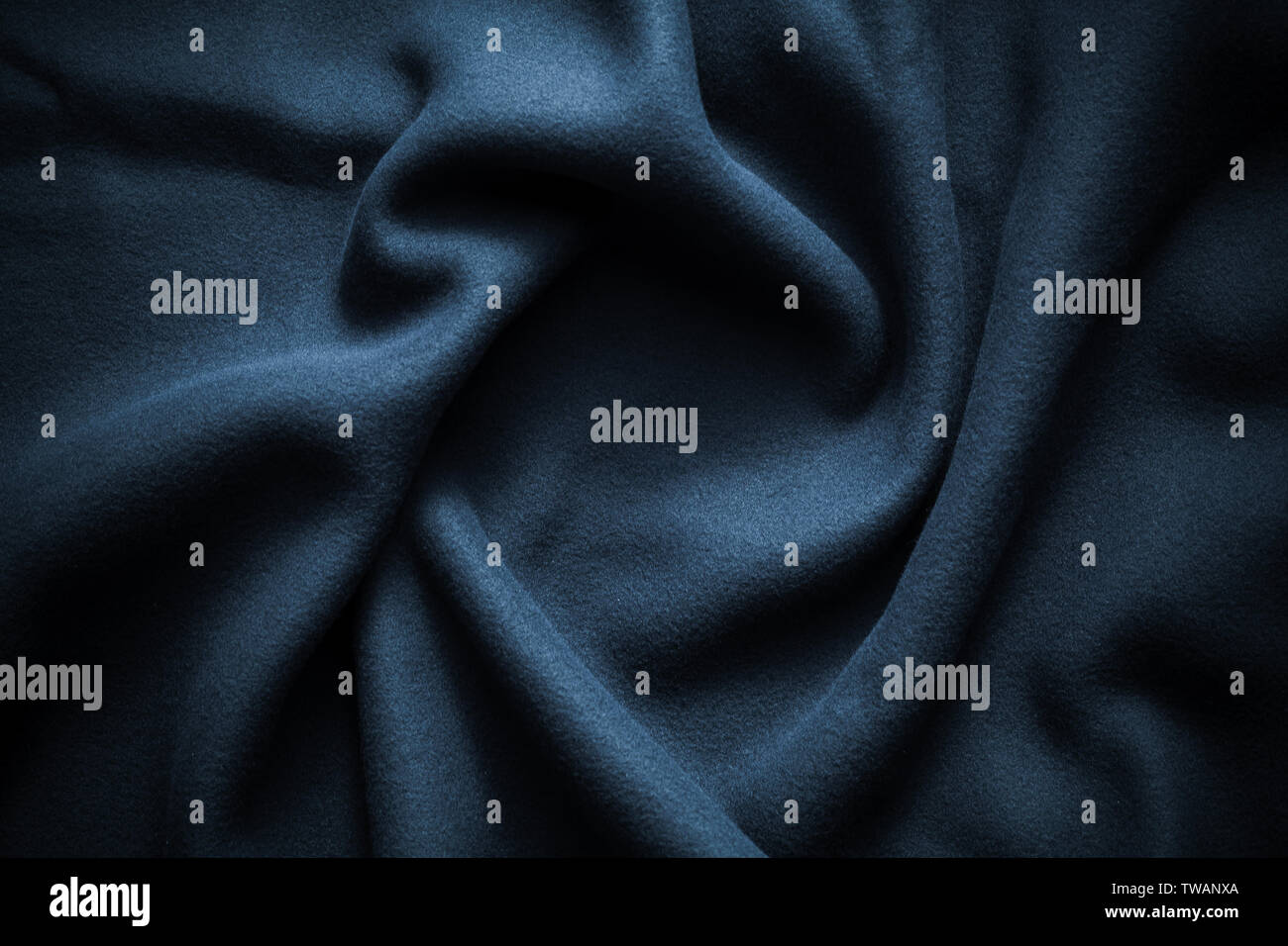 Background texture of deep blue fleece, soft napped insulating fabric ...