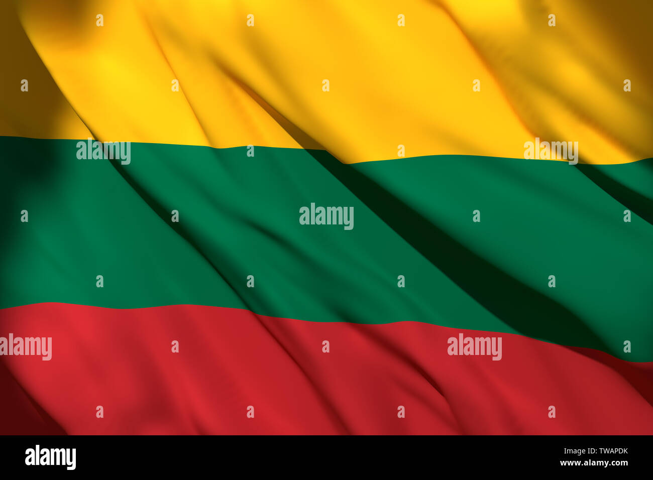 3d rendering of a Lithuania national flag waving Stock Photo - Alamy