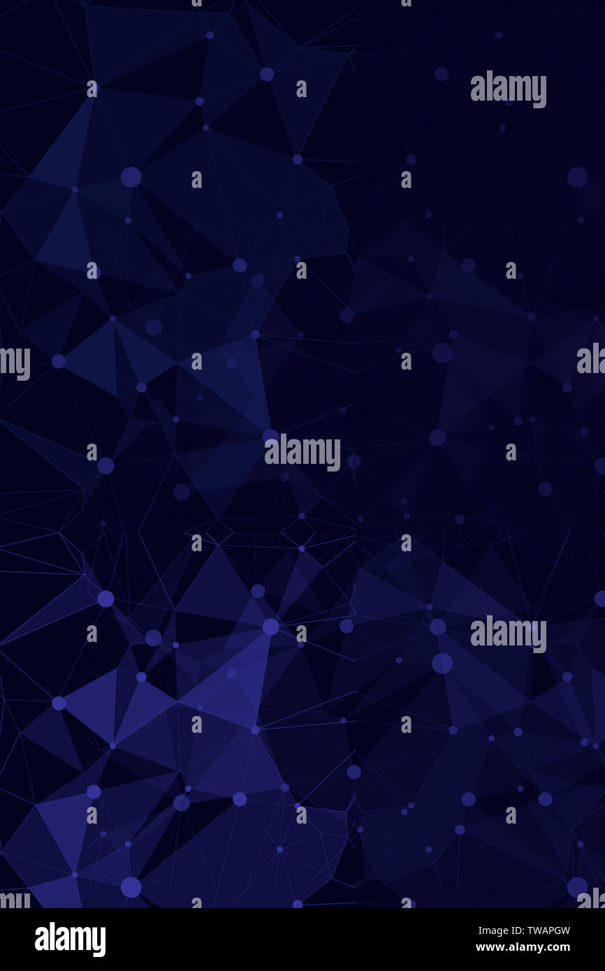 Point line dark blue abstract technology background Stock Photo - Alamy