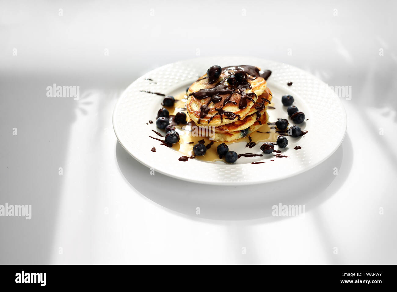 Traditional home-made pancakes, sweet, nutritious breakfast. horizontal ...