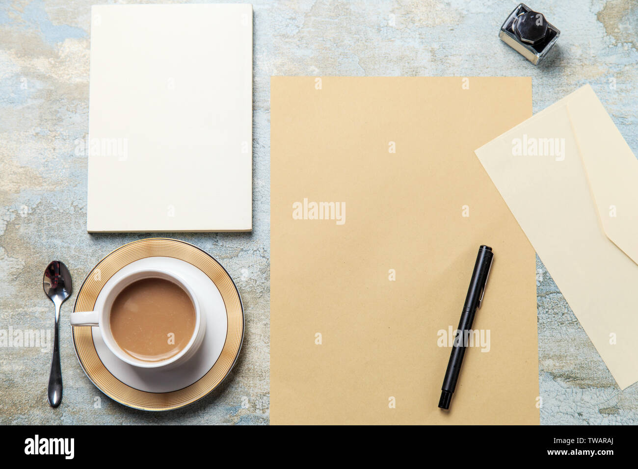 Letter paper on the desk Stock Photo - Alamy