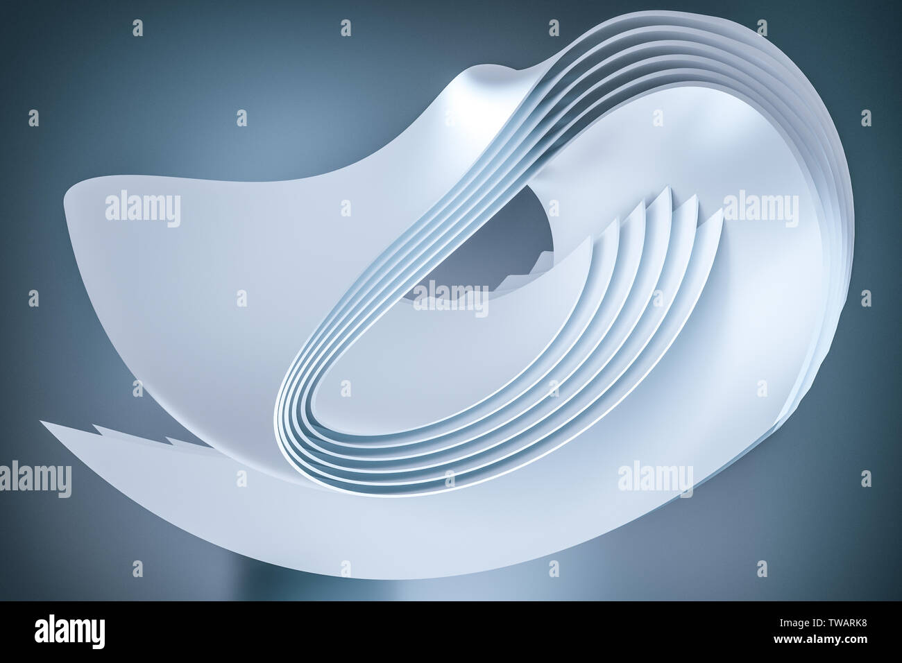 Three-dimensional rendering, curved surface with texture background ...