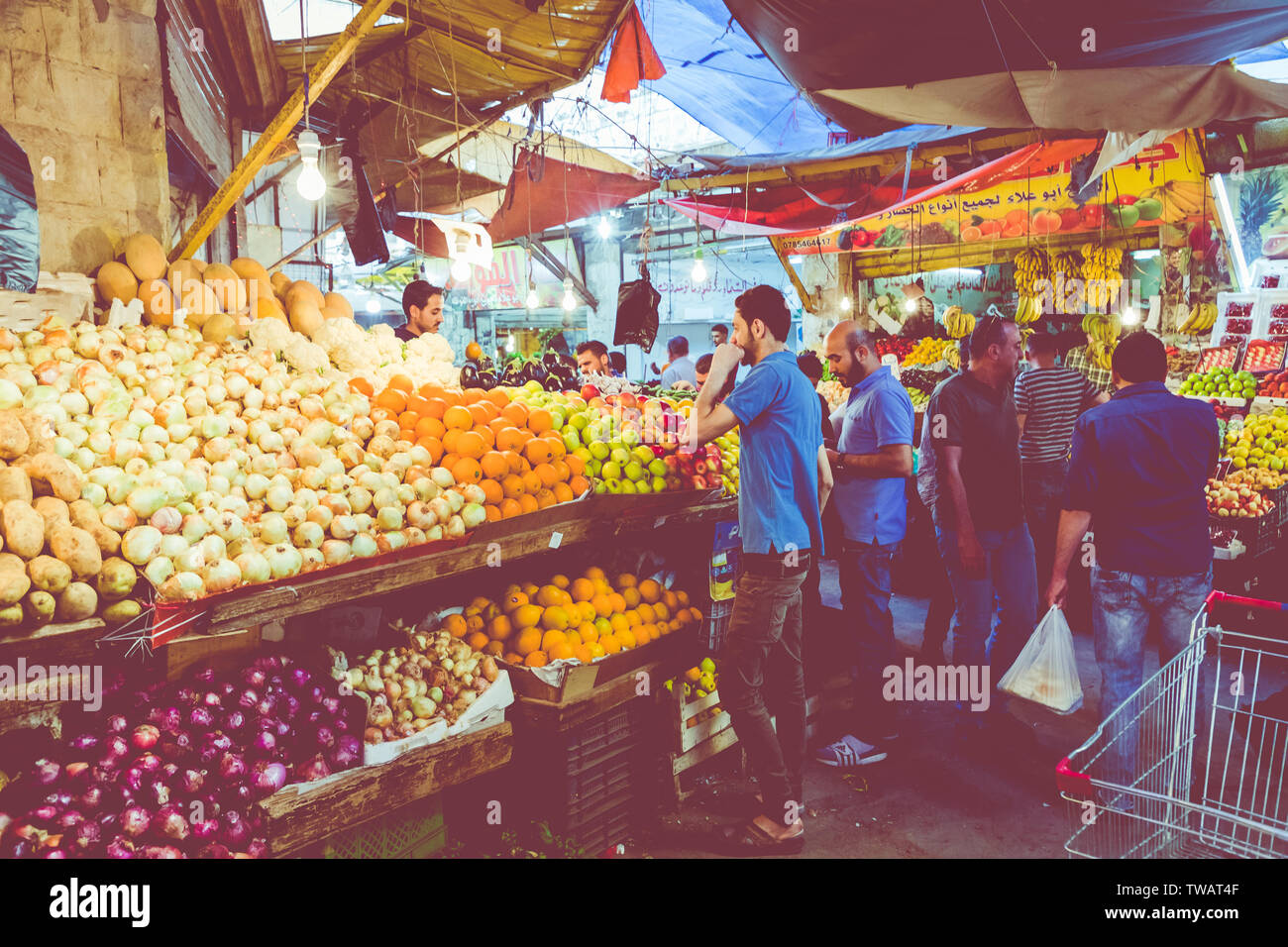 AMMAN, JORDAN - MAY 18, 2019: Market in Amman downtown, Jordan. Choice ...