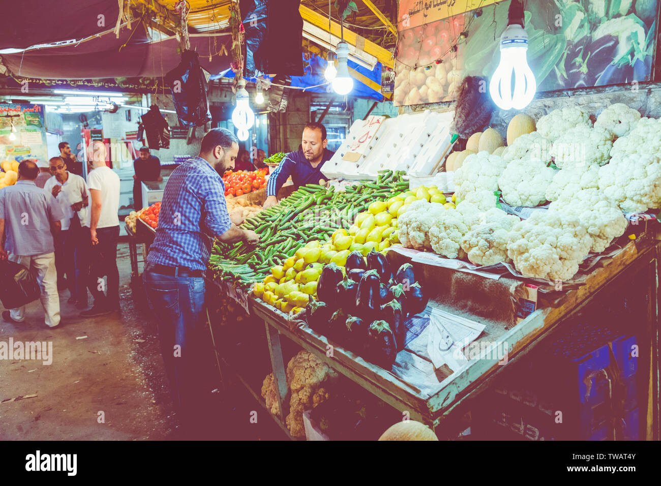 AMMAN, JORDAN - MAY 18, 2019: Market in Amman downtown, Jordan. Choice ...