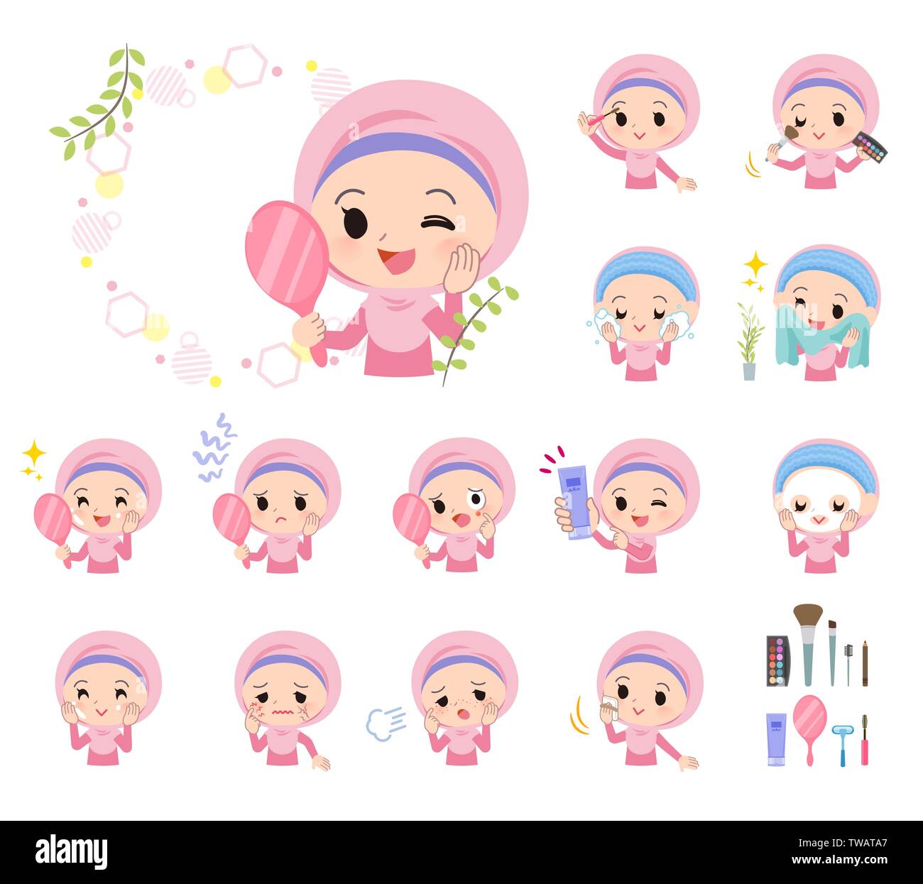 Muslim washing face Stock Vector Images - Alamy