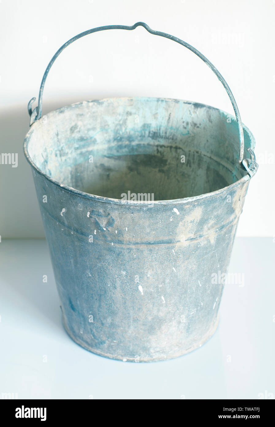 The Zinked Iron Grunge Bucket, Empty Galvanized Metal Bucket Stock ...