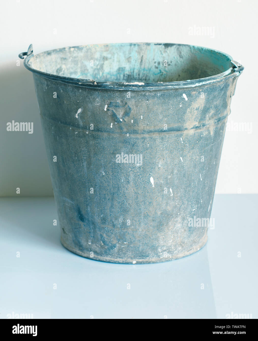 The Zinked Iron Grunge Bucket, Empty Galvanized Metal Bucket Stock ...